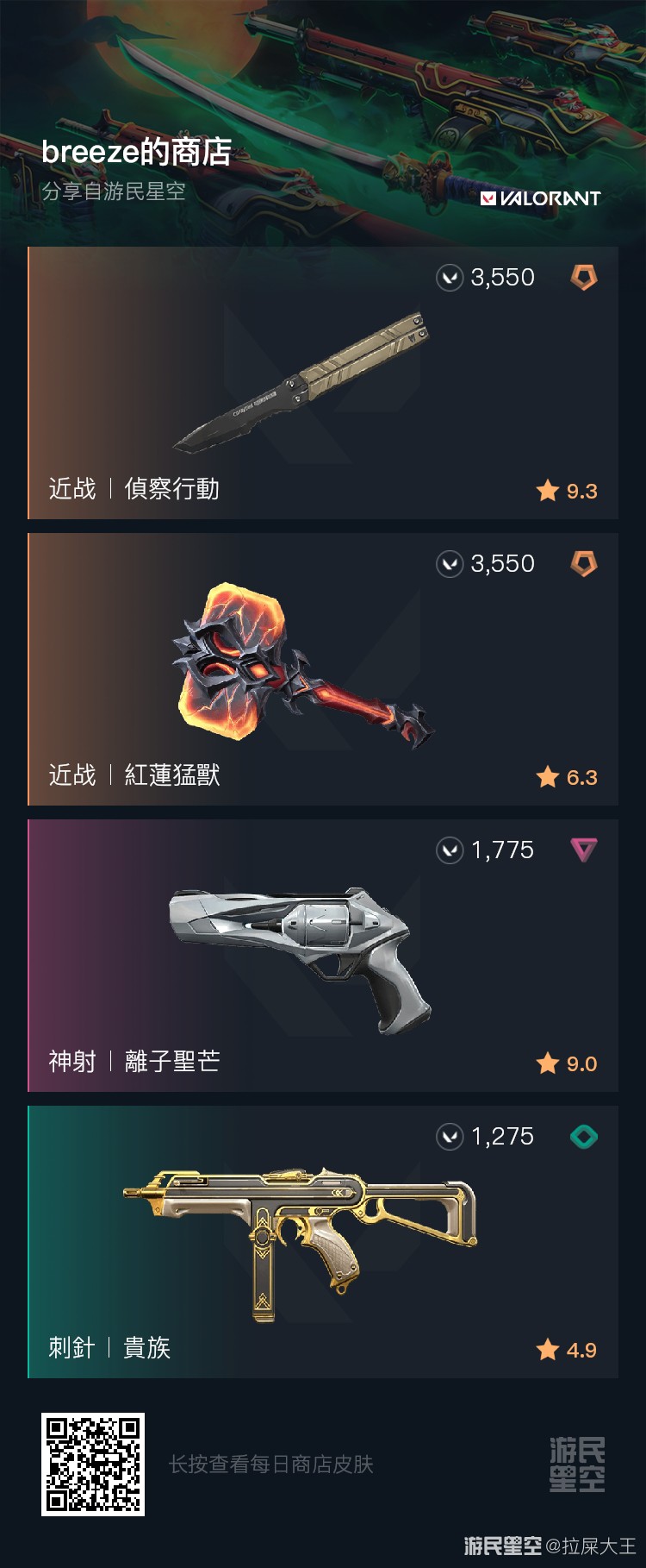 小惊喜的商店瓦罗兰特游民星空