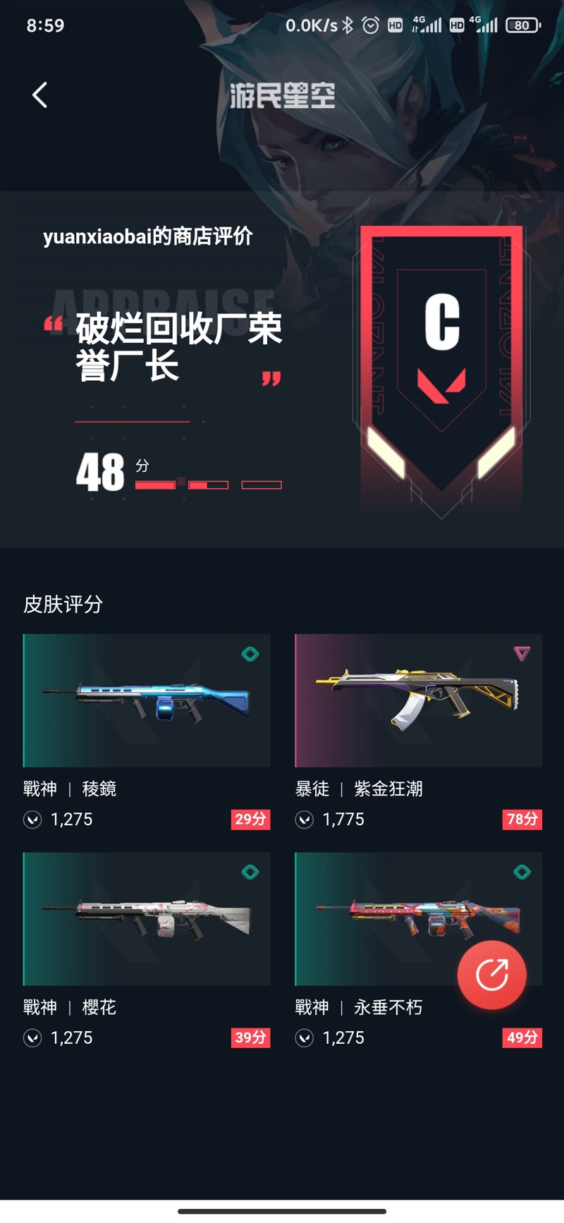 分享每日商店皮肤 暴徒还是等瓦罗兰特游民星空